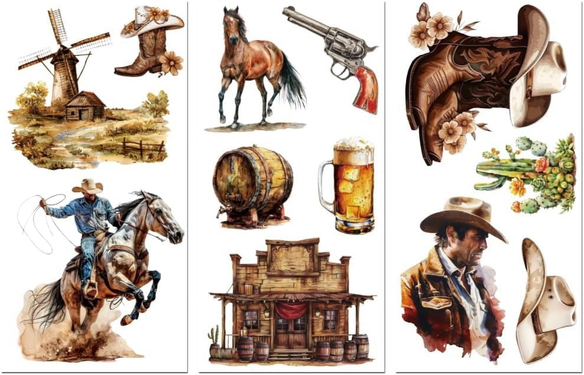 Rub on Transfer Decals for Furniture Crafts Decor 6"x12" 3Pcs Handsome ...