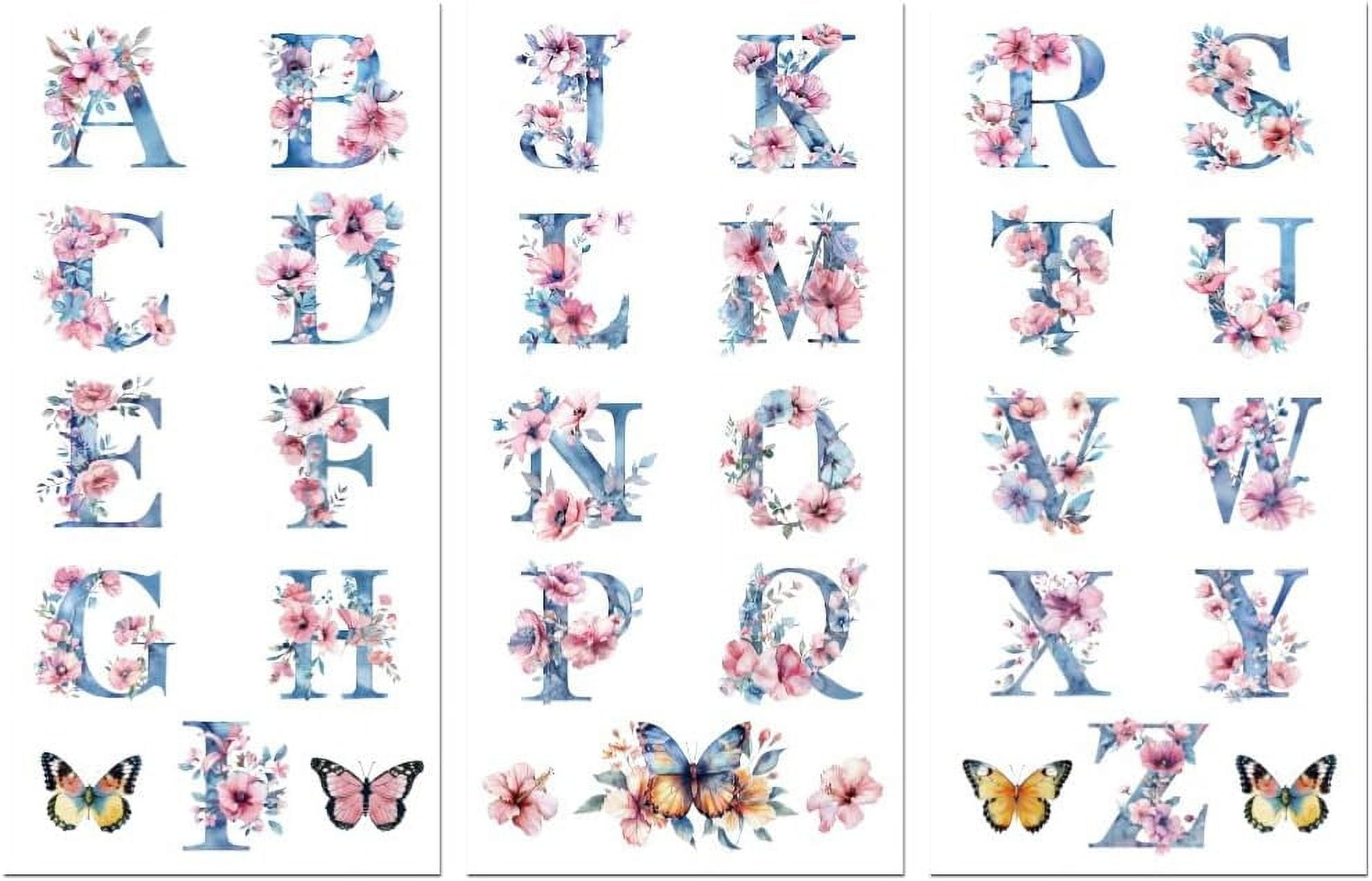 Rub on Transfer Decals for Furniture Crafts Decor 6"x12" 3Pcs Letters ...