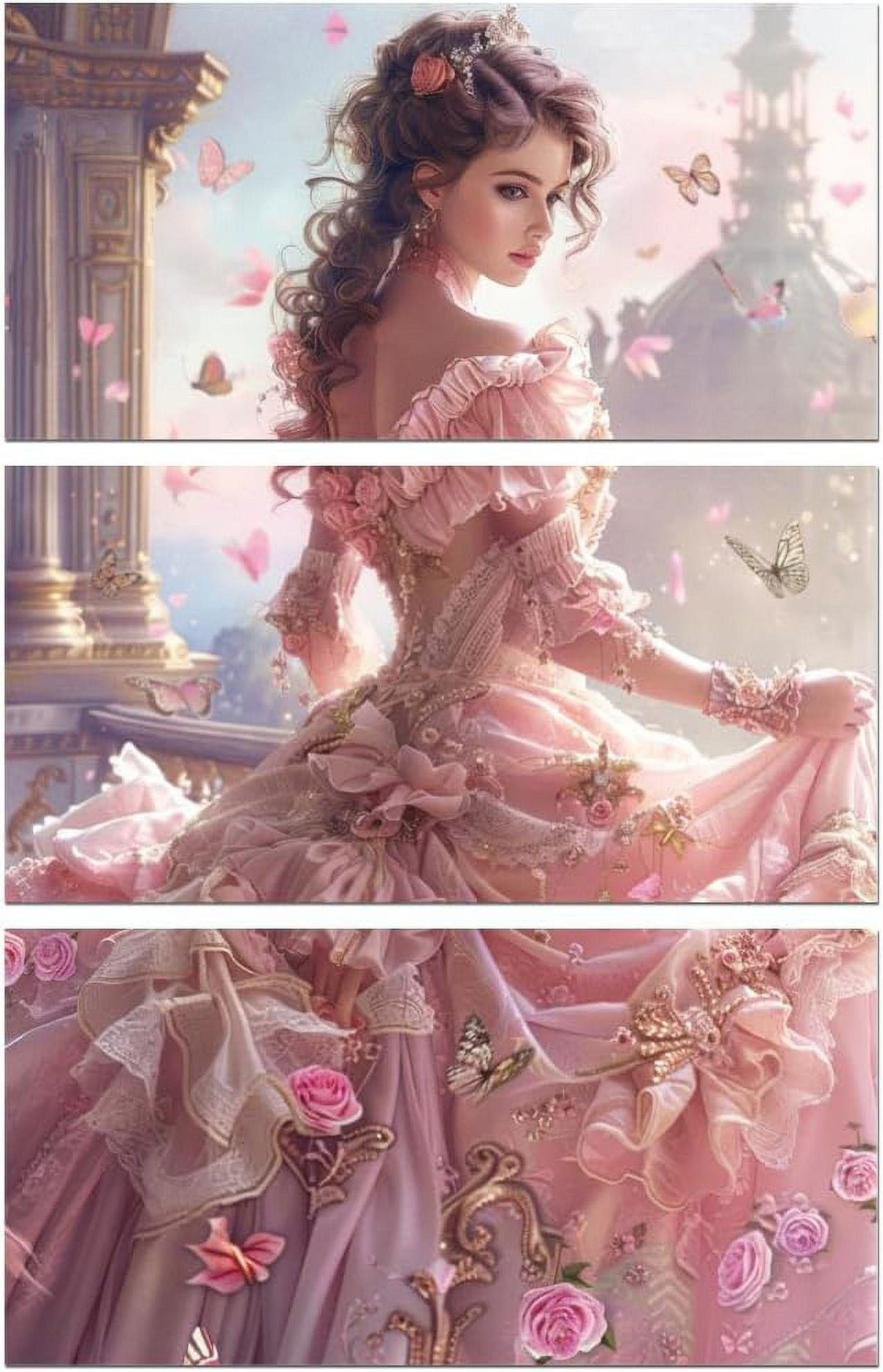 Rub on Transfer Decals for Furniture Crafts Decor 6"x12" 3Pcs Princess ...