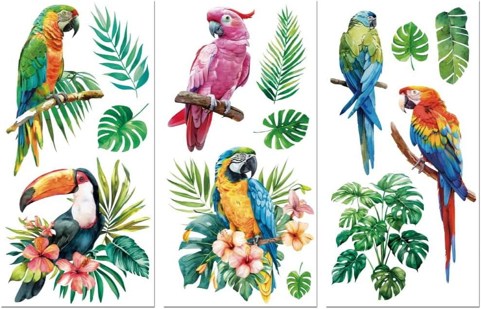 Rub on Transfer Decals for Furniture Crafts Decor 6"x12" 3Pcs Tropical ...