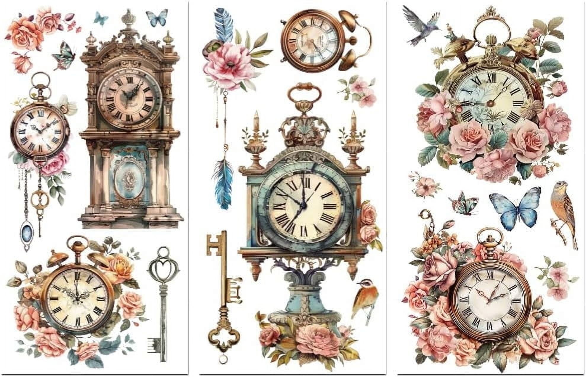 Rub on Transfer Decals for Furniture Crafts Decor 6"x12" 3Pcs Vintage ...