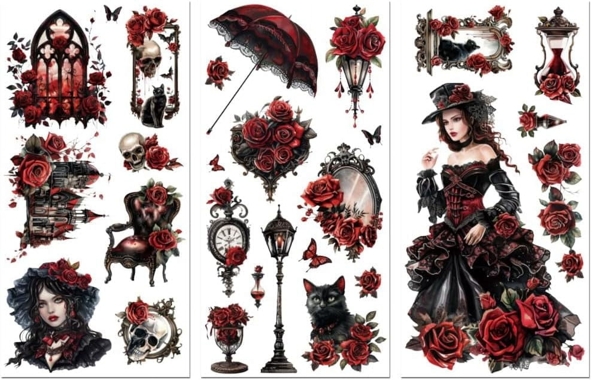 Rub on Transfer Decals for Furniture Crafts Decor Gothic 6"x12" 3Pcs ...