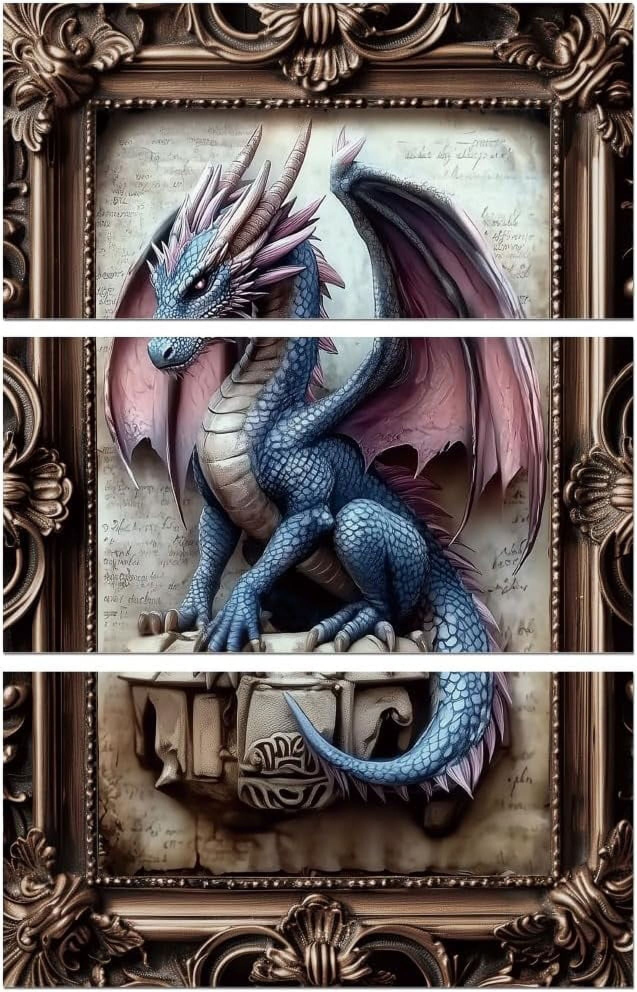 Rub on Transfer Decals for Furniture Crafts Decor Vintage Dragon 6"x12 ...