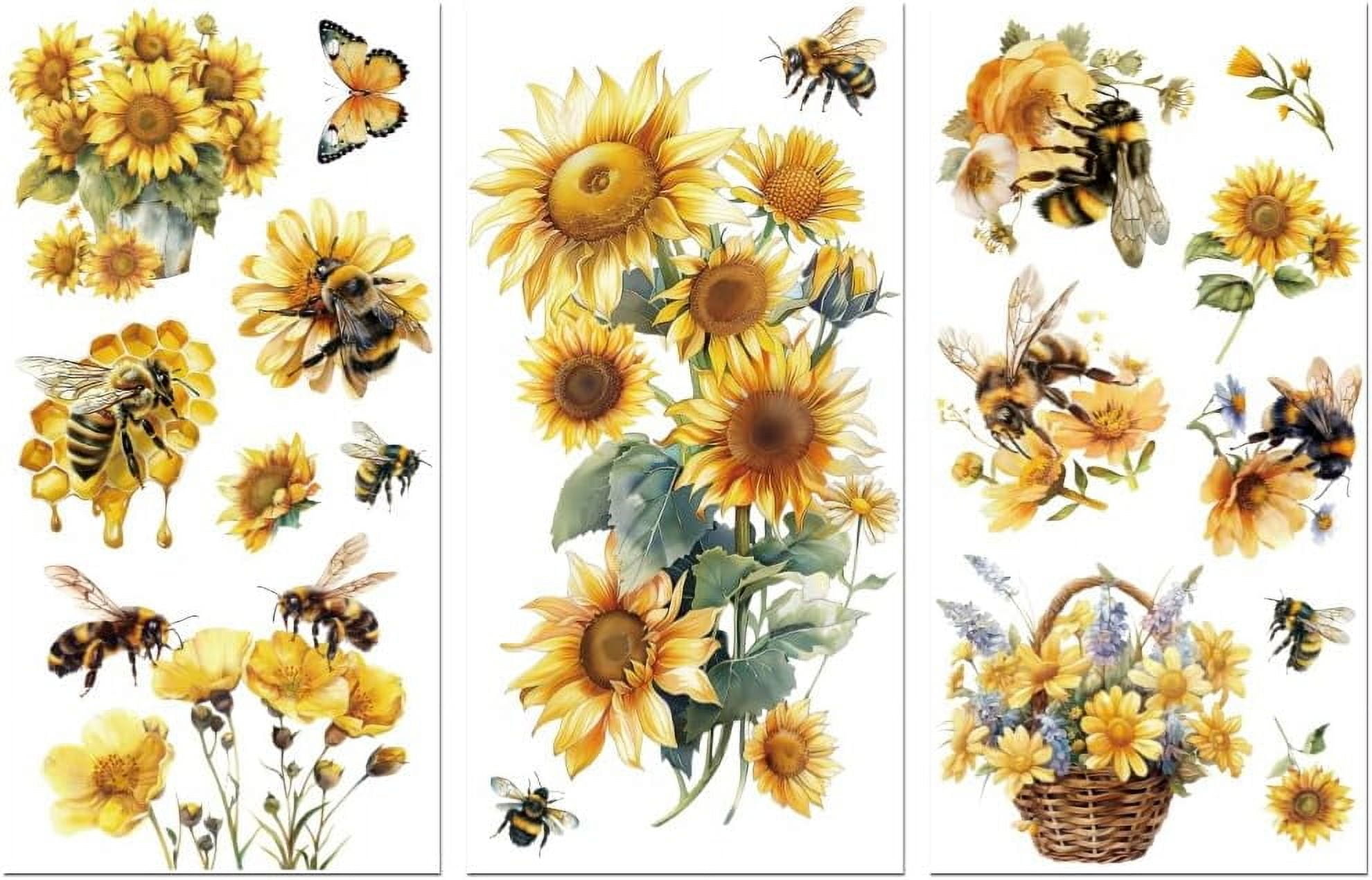 Rub on Transfer Sticker for Furniture Crafts Decor 6"x12" Bees and ...