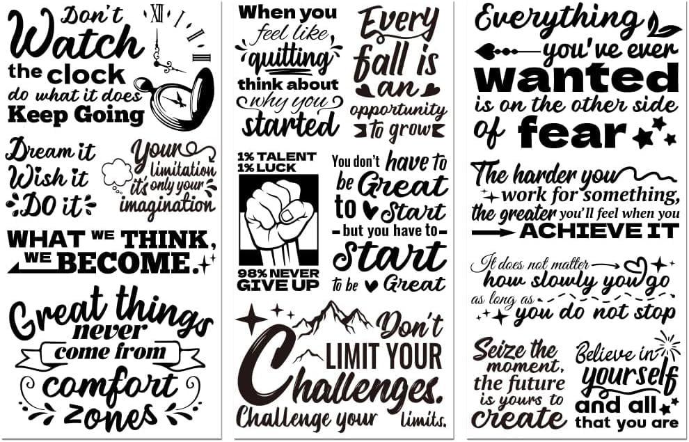 Rub on Transfer Sticker for Furniture Crafts Decor 6"x12" Encourage ...