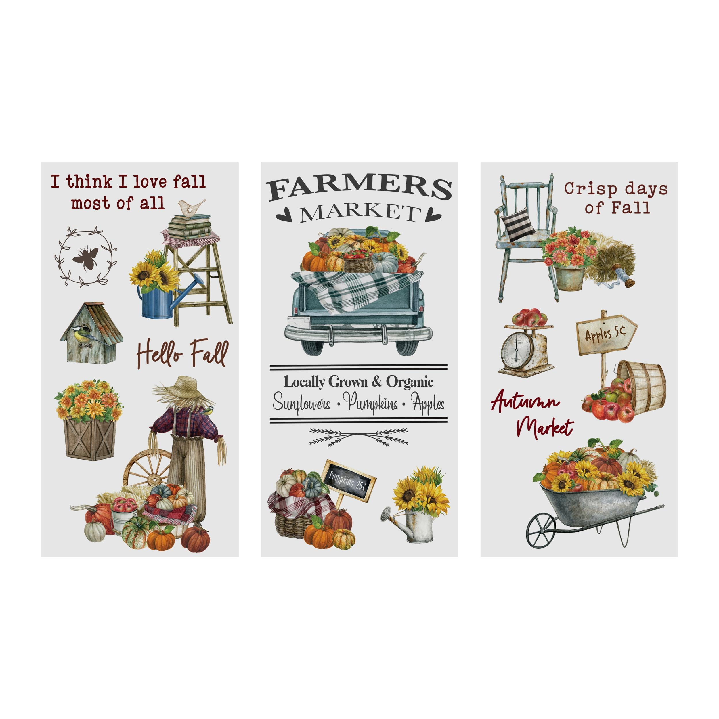 Rub on Transfers for Crafts and Furniture | 3 Design Sheets 6â€x 12â ...