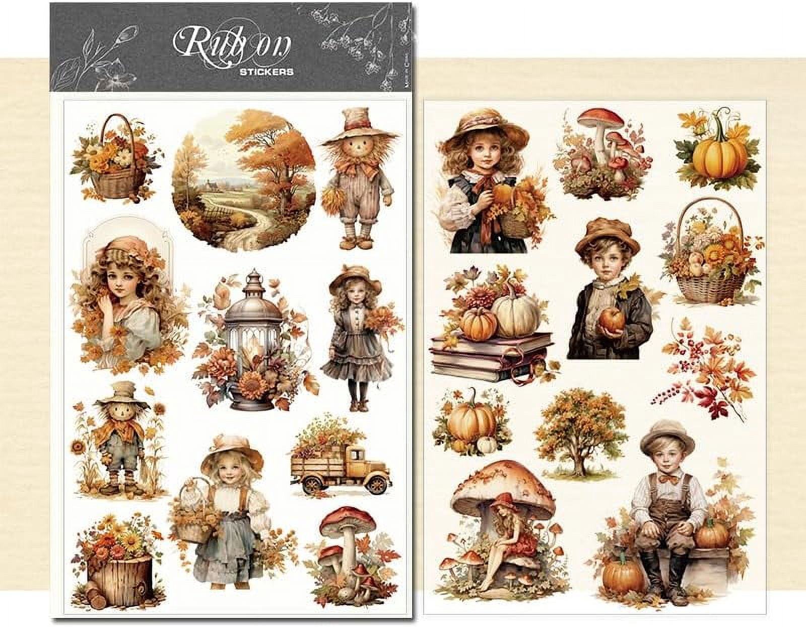 Rub On Transfers Stickers 2 sheets for Crafts Cloth Glass Acrylic Wood ...