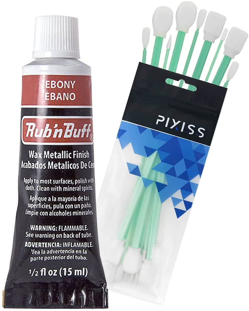 Rub n Buff Wax Metallic Ebony for Craft & Antique, 0.5-Fluid Ounce with ...