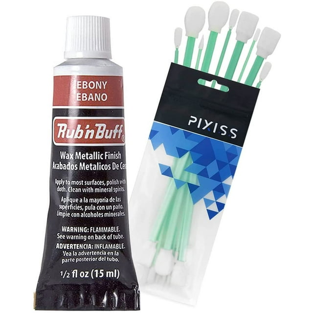 Rub n Buff Wax Metallic Ebony for Craft & Antique, 0.5-Fluid Ounce with ...