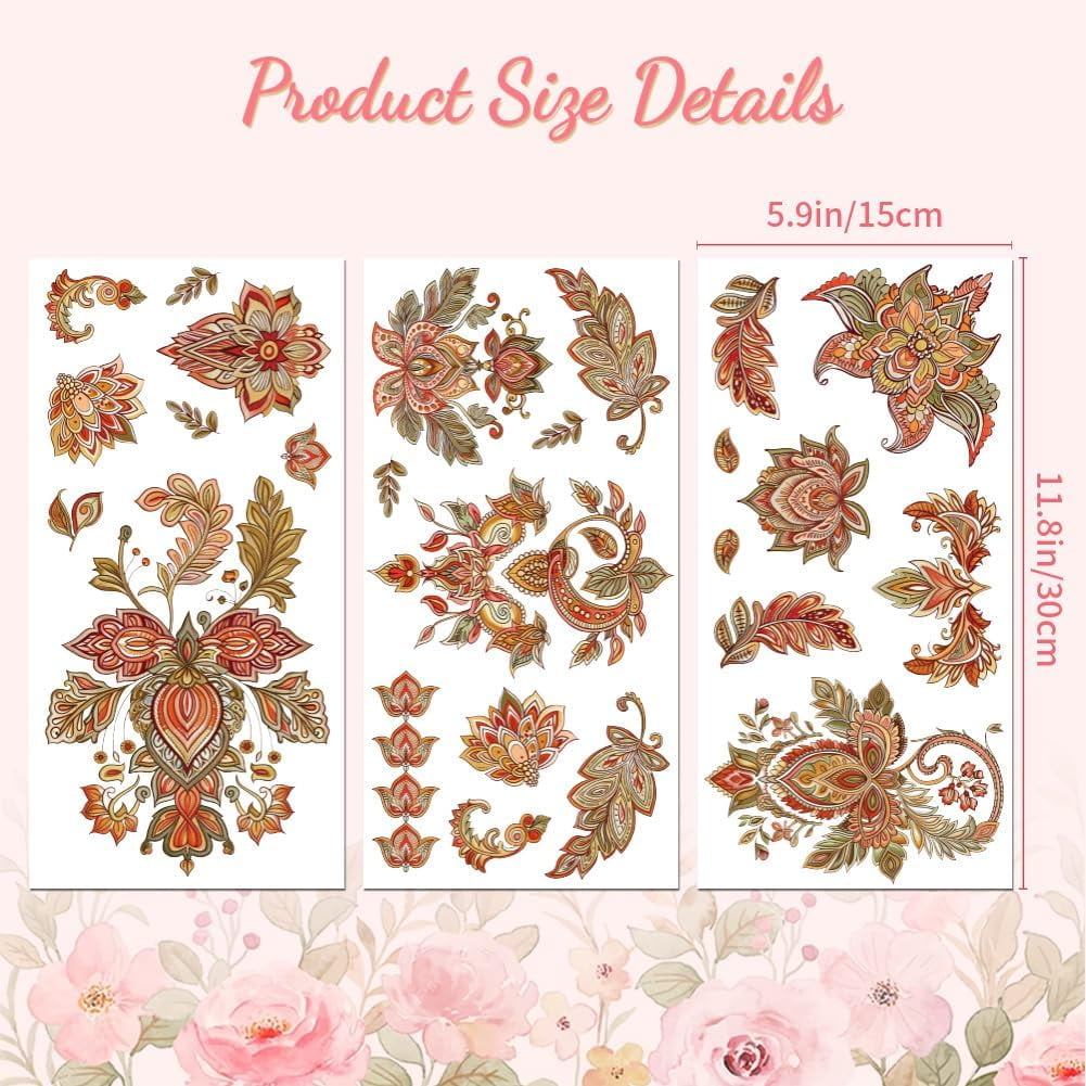Rub on Transfer Decals 6"x12" 3Pcs Paisley Pattern Waterproof UV DTF ...
