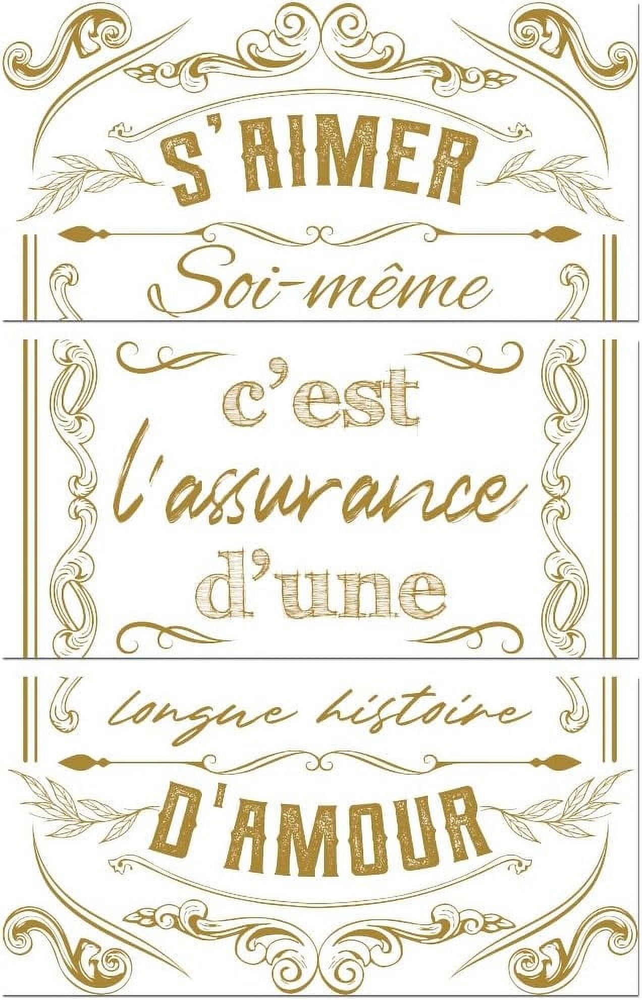 Rub on Transfer Decals for Furniture Crafts 6"x12" 3Pcs Gold Letter ...