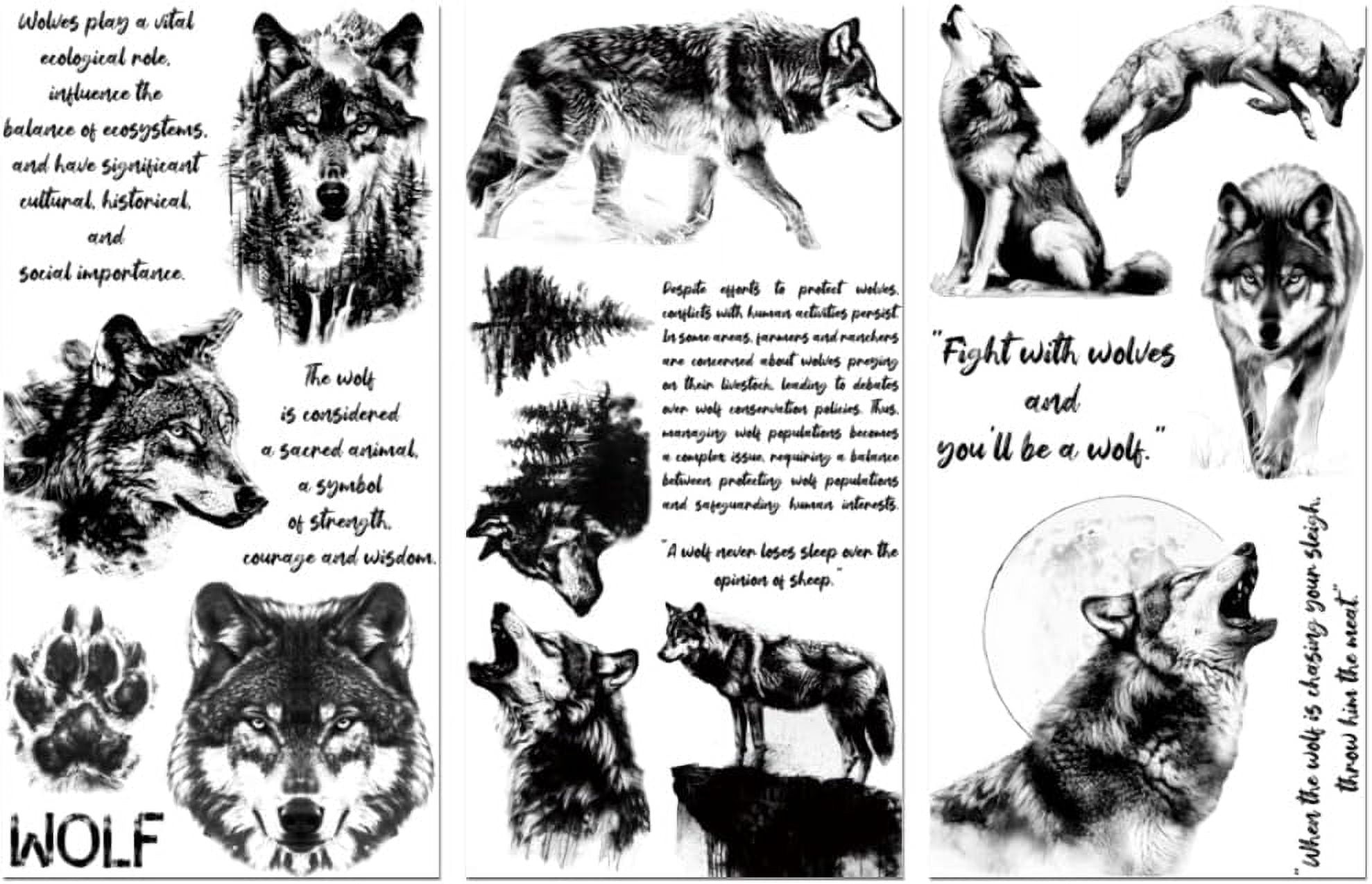 Rub on Transfer Decals for Furniture Crafts 6"x12" 3Pcs Vintage Wolf ...