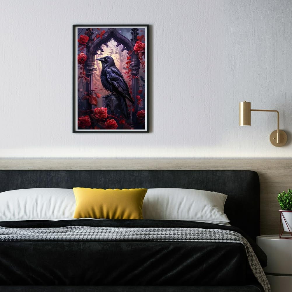 Rub on Transfer Decals for Furniture Crafts Decor 6"x12" Gothic Crow ...