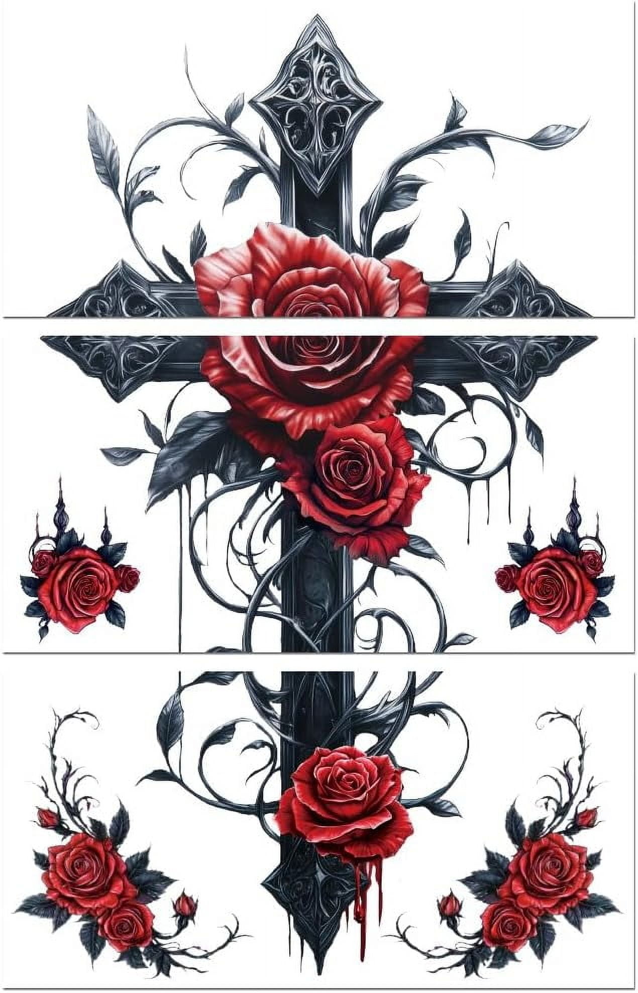 Rub on Transfer Sticker for Furniture Crafts Decor 6"x12" Cross and ...