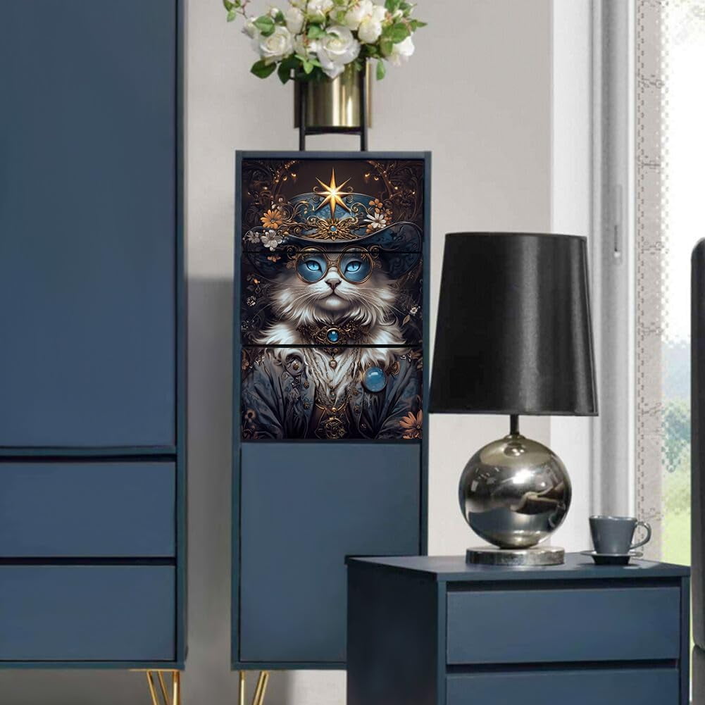 Rub on Transfer Sticker for Furniture Crafts Decor 6"x12" Magic and Noble Cat 3Pcs Waterproof UV ...