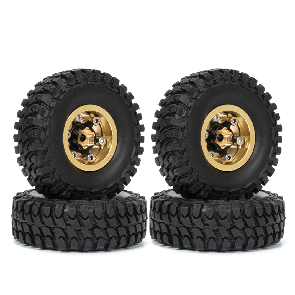 Rubber 1.0 Beadlock RC Wheel Rims and Tires for Axial SCX24 Deadbolt ...