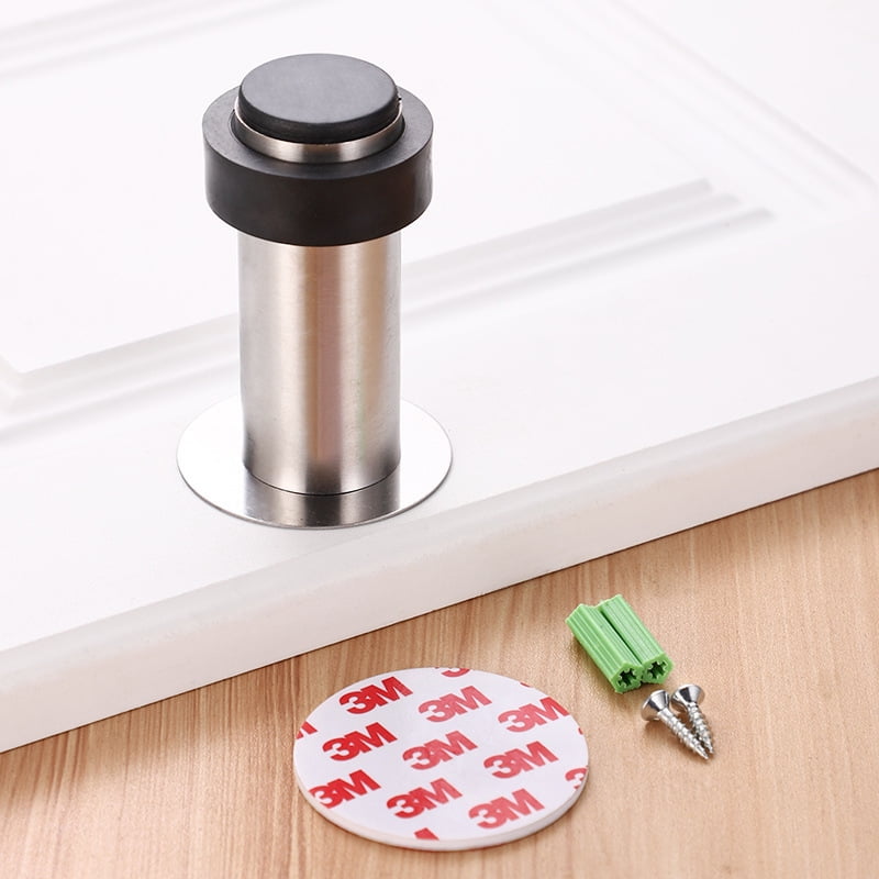Rubber Anti-Collision Door Stop No-Drill Stainless Steel Round Door ...