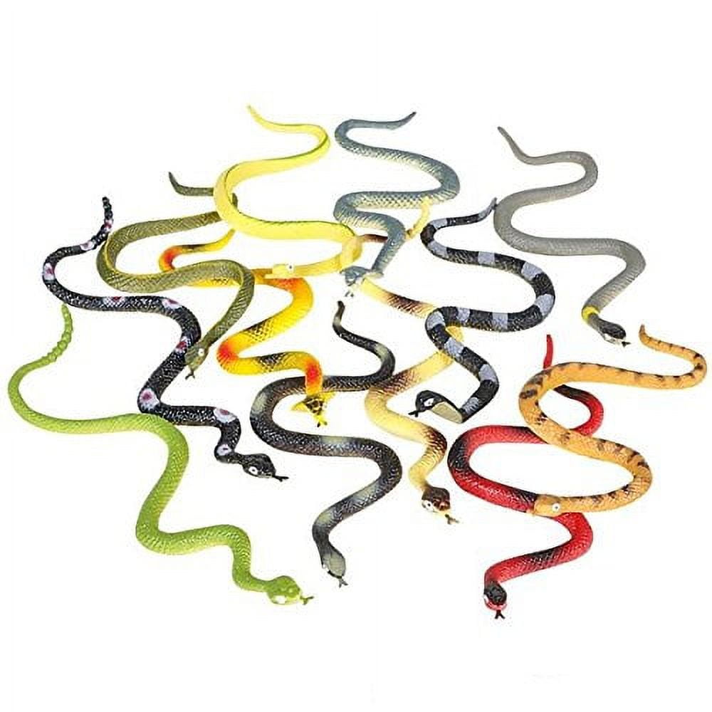 Rubber Assorted Colorful Rainforest Snakes 4"-6 "- 12 Pack - Snake Toys ...