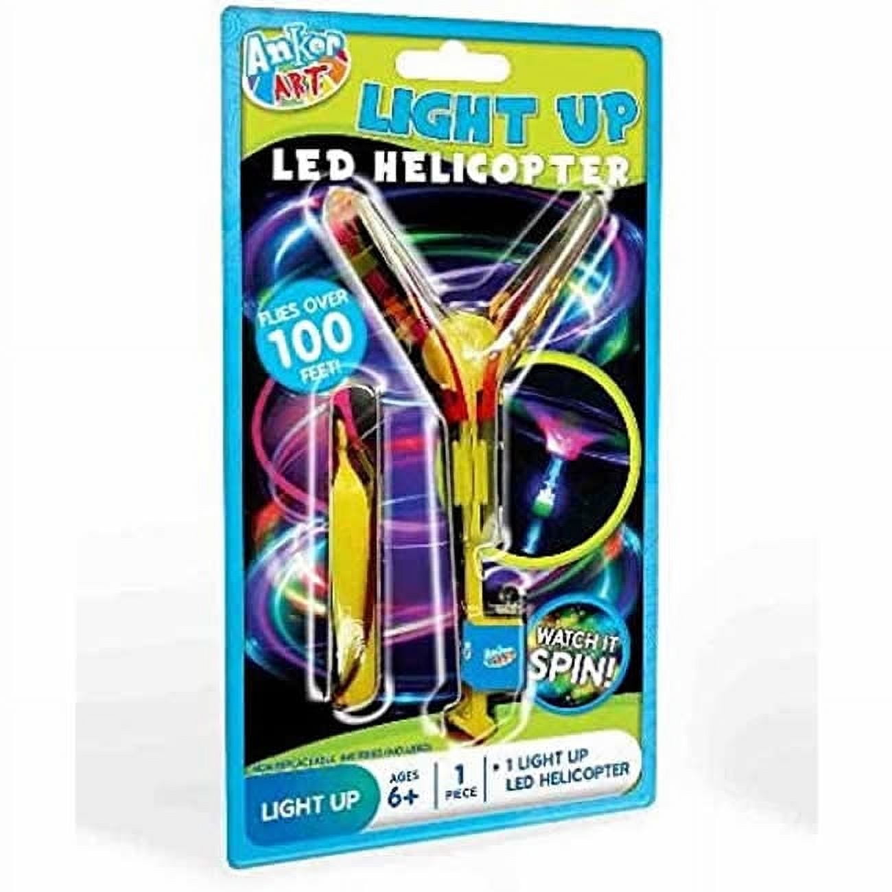 Rubber Band Launch Whirly Copter with LED Light Assorted Colors ...