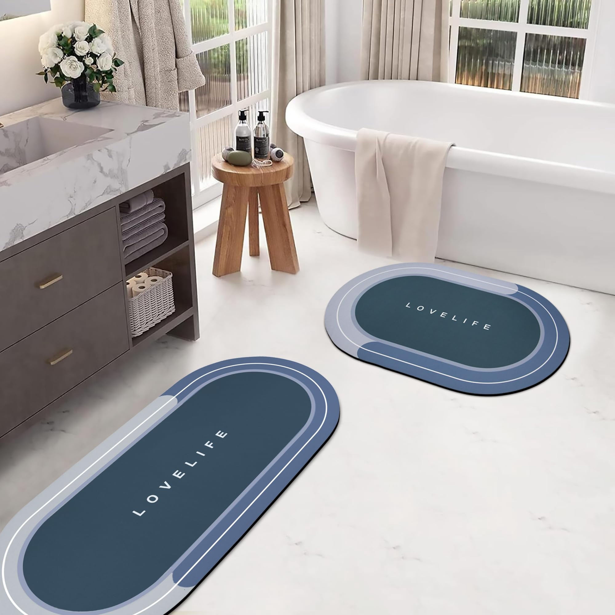 Rubber Bath mats Quick-Drying Non-Slip Bathroom mat Super Bath mat ...