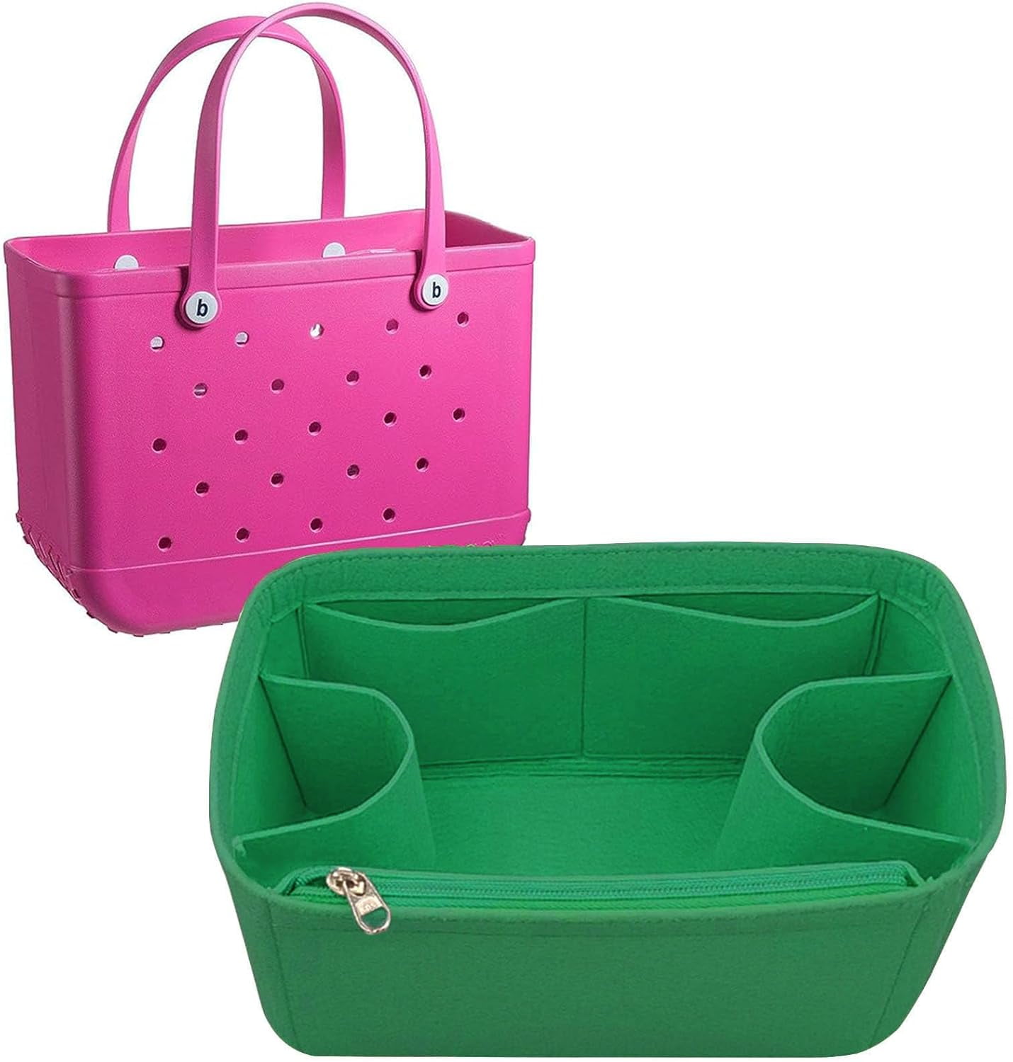 Rubber Beach Bag Organizer Compatible with Bo Bag Tote Divider Pouch ...