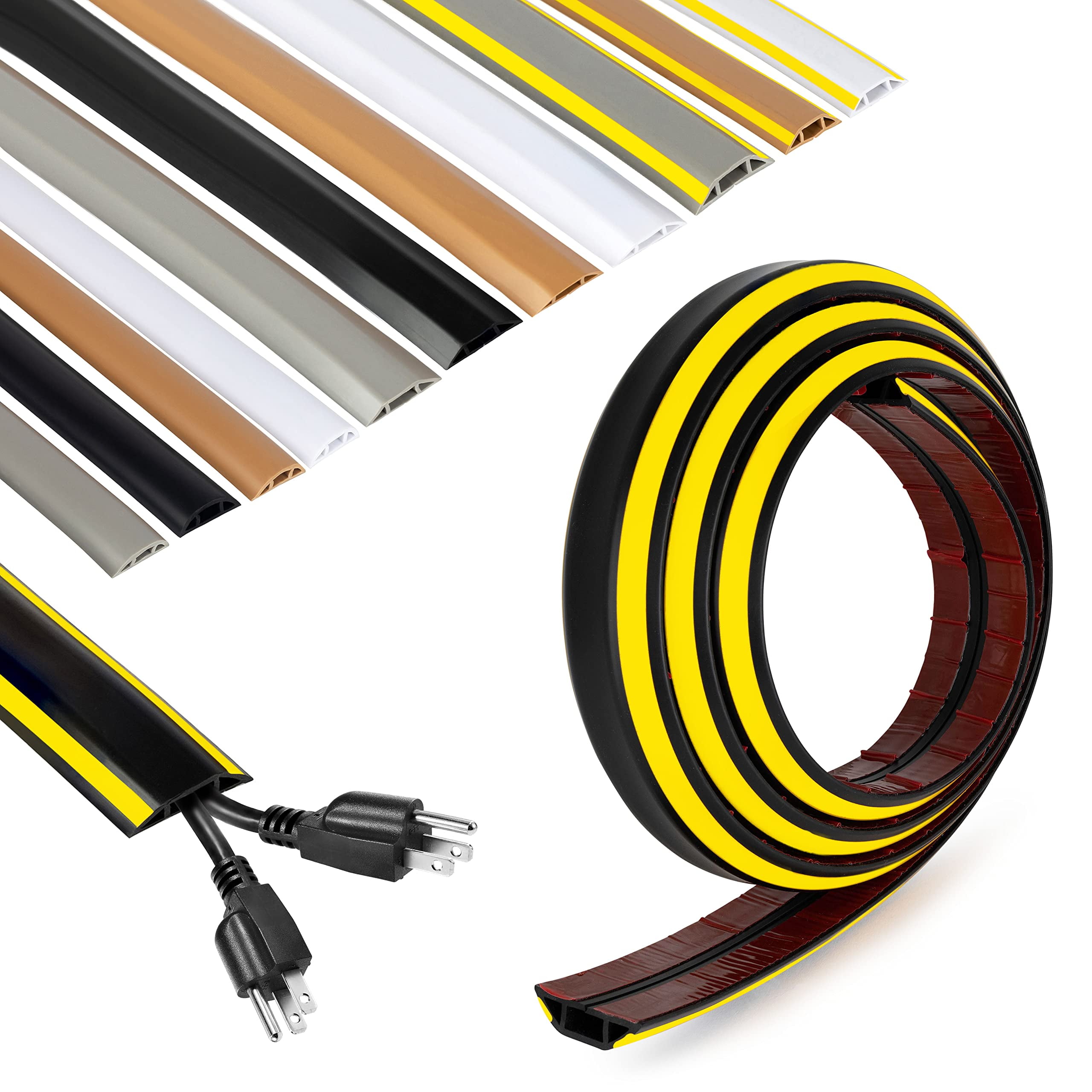 Rubber Bond Cord Cover Floor Cable Protector - Strong Self Adhesive ...
