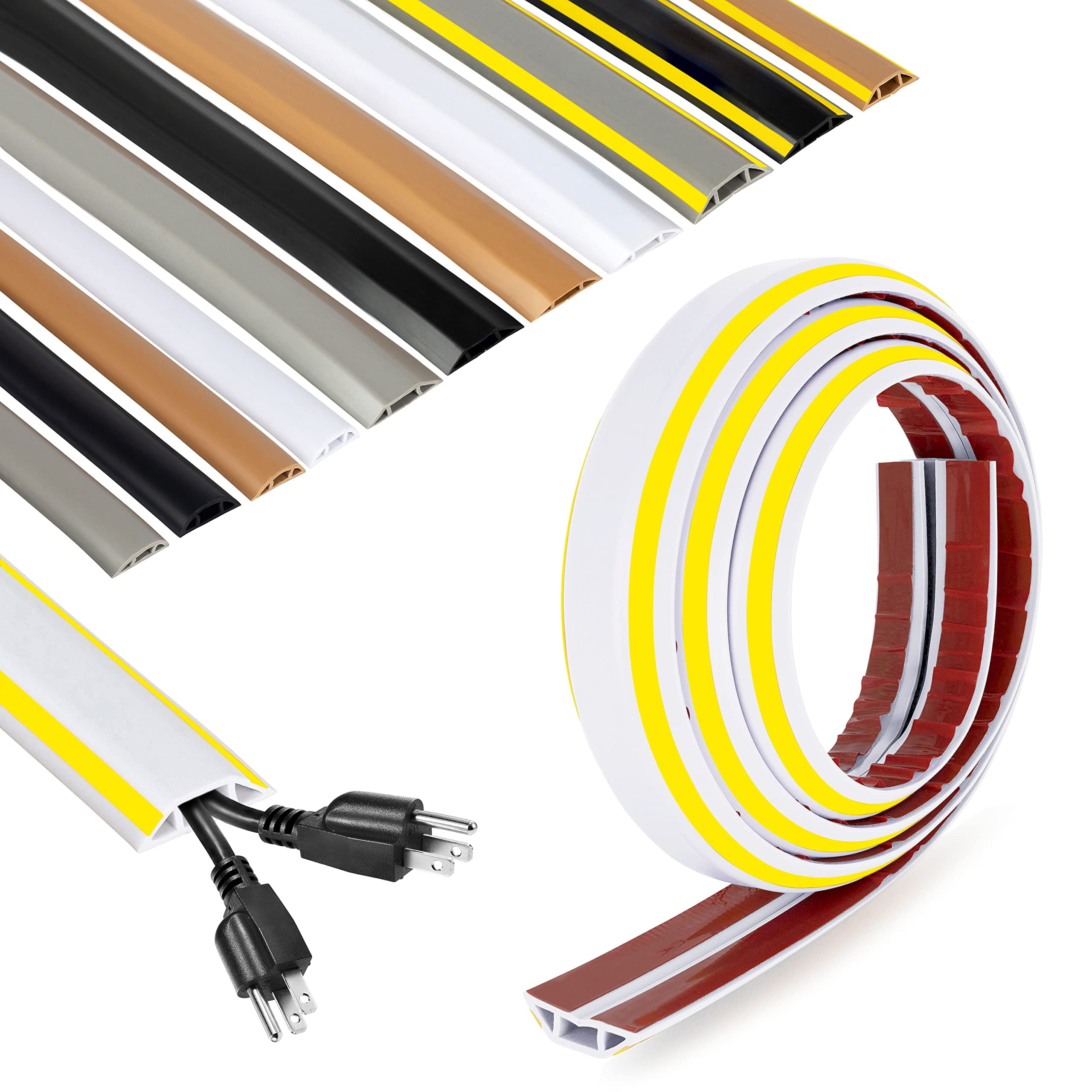 Rubber Bond Cord Cover Floor Cable Protector - Strong Self Adhesive ...