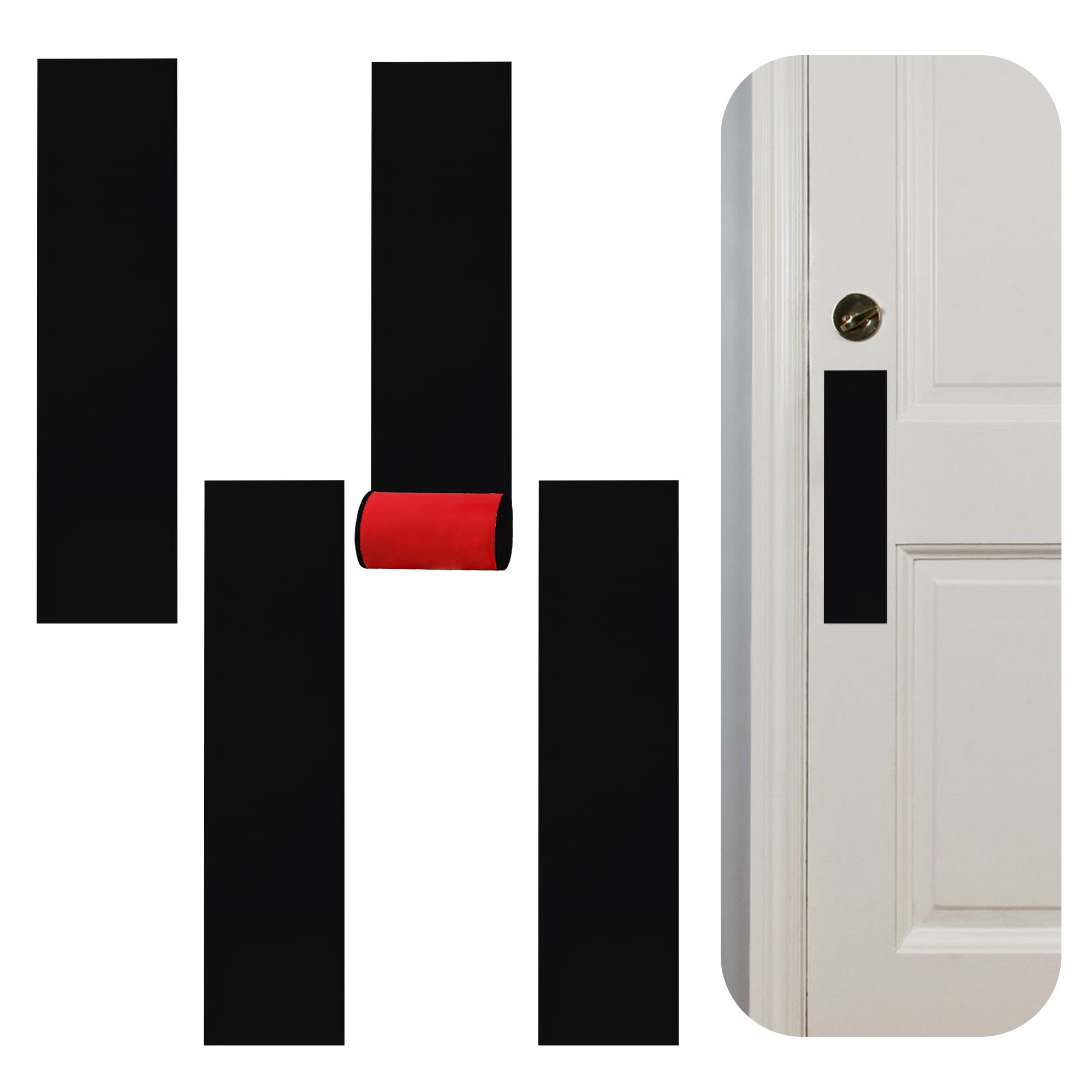 Rubber Bond Push Plates (4 Pack) 4" x 16"- Effortless Peel & Stick ...