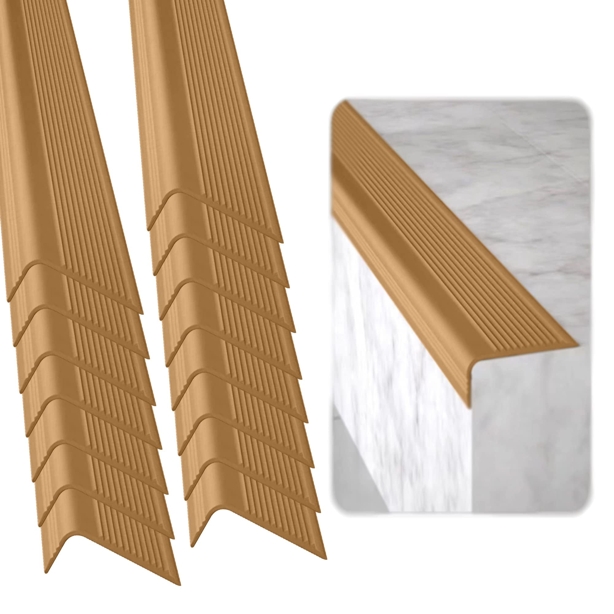 Rubber Bond Stair Edge Protector (Pack of 15) 36x2x1 inch Anti-Slip ...