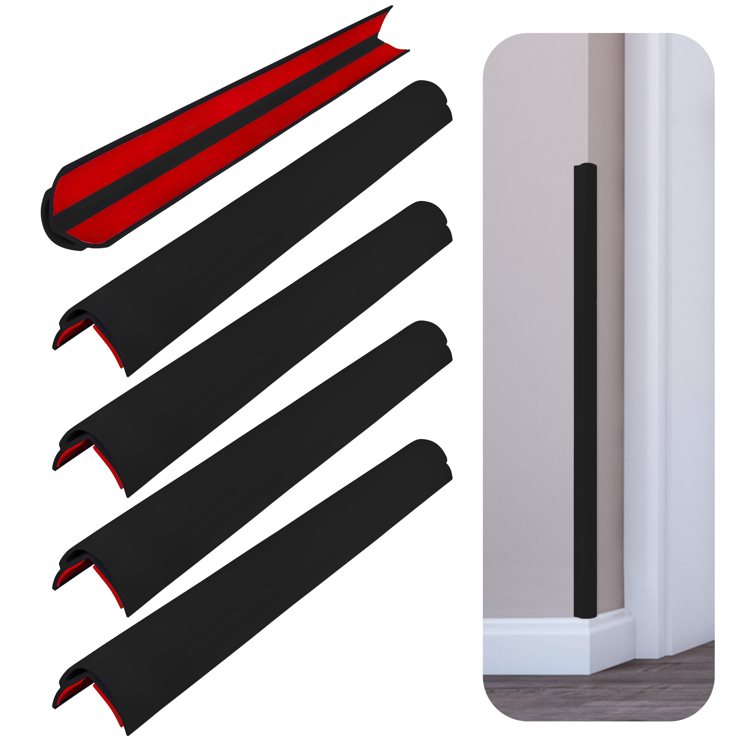 Rubber Bond Wall Corner Guard Edge Protector, 48 inch Heavy Duty Baby ...