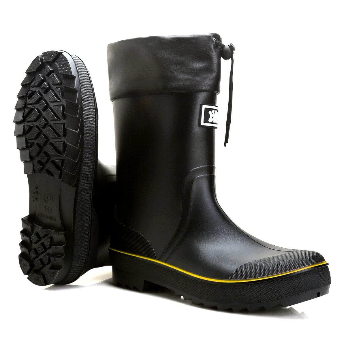 Rubber Boots Men Half High Rain Boots Lined Rubber Boots Men Waterproof ...