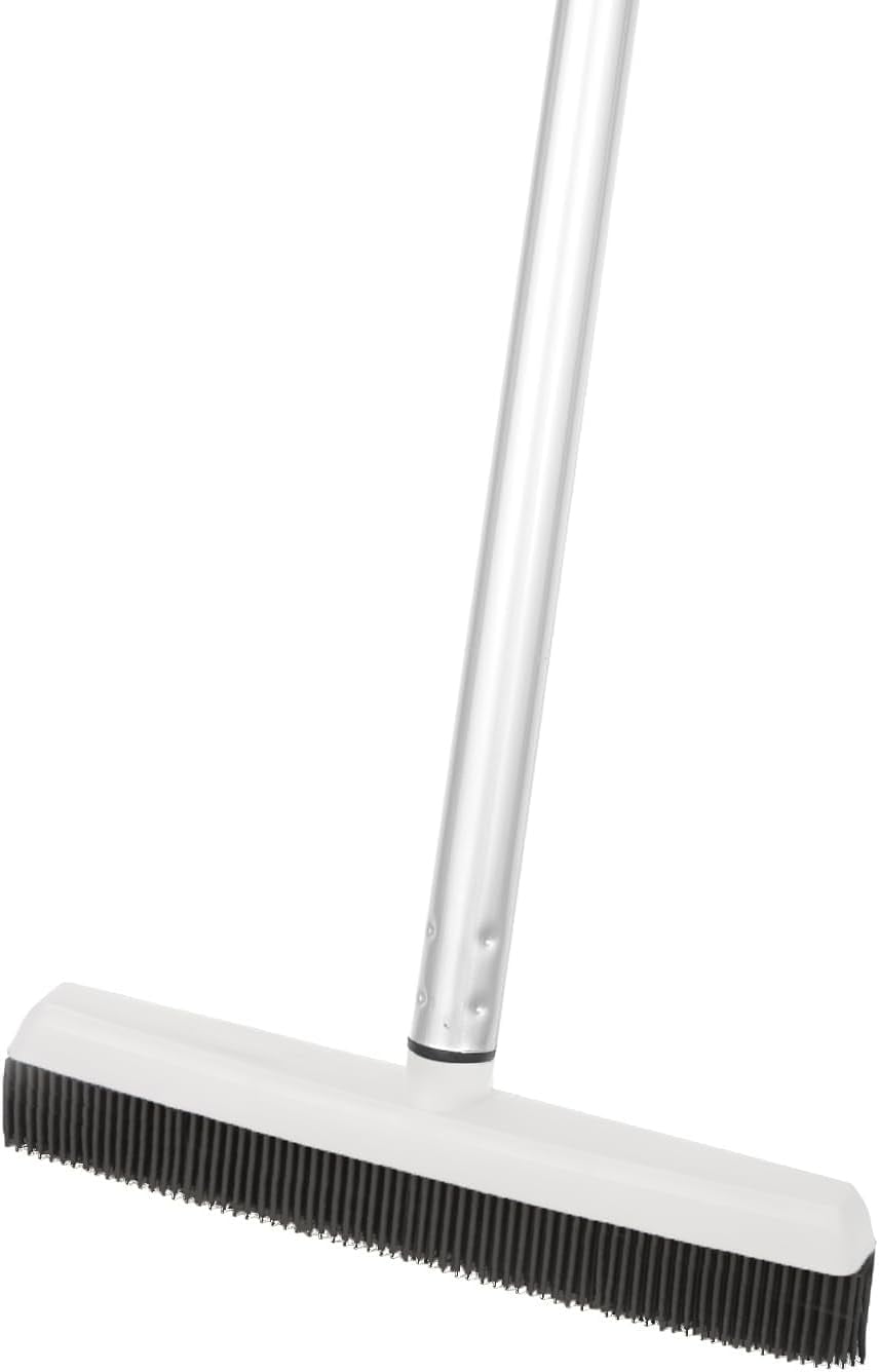 Rubber Bristle Broom for Floors Salon Broom, Rubber Squeegee Broom, Rug ...