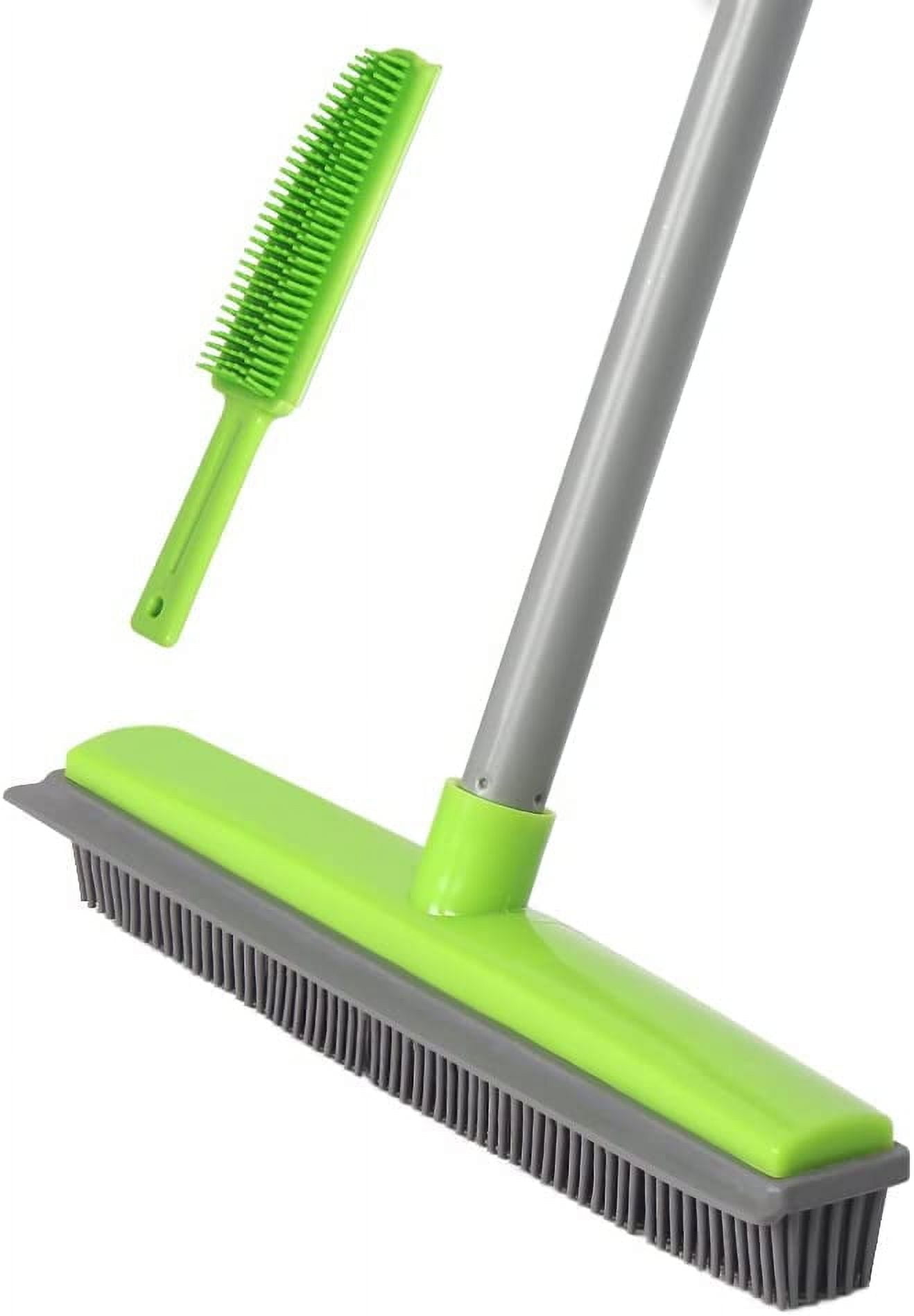 Rubber Broom and Pet Hair Removal Brush Set for Carpet, Fur Remover ...