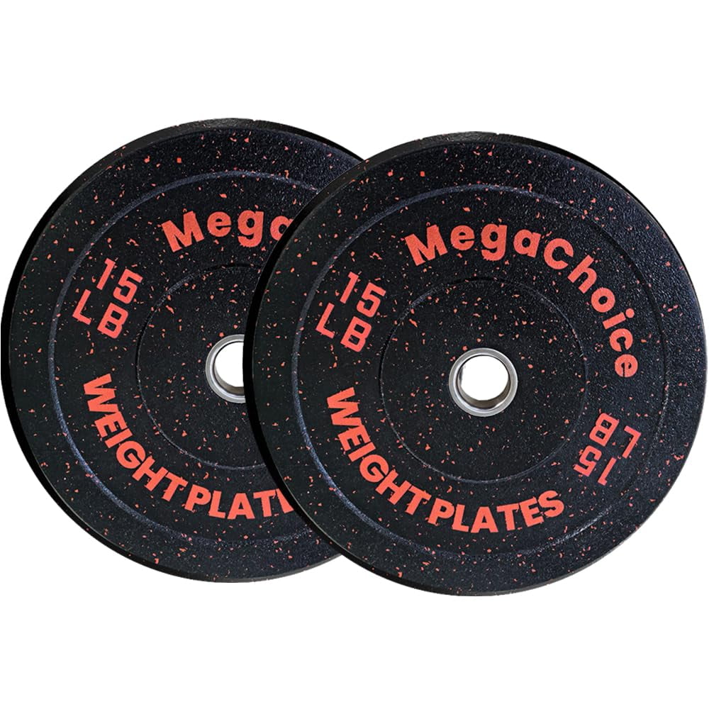 Rubber Bumper Weight Plates Set (15-55 Lbs) - 2 Inch Barbell Plates for ...