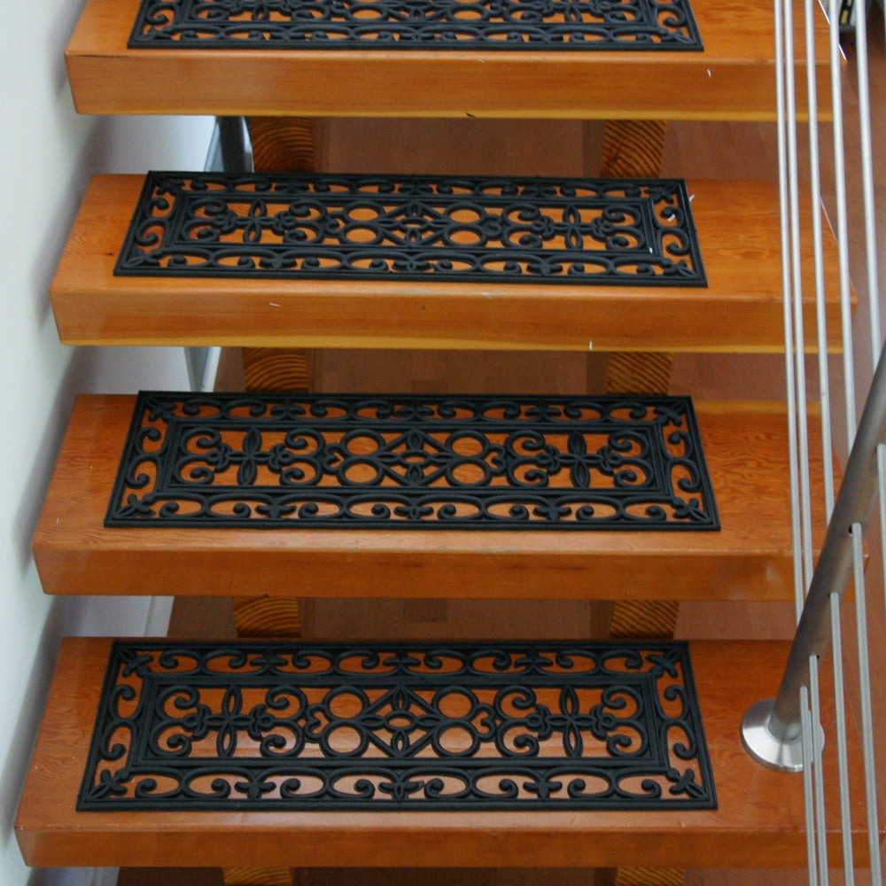 Rubber Cal 6 Piece Non Slip Outdoor Step Mats Regal Stair Treads