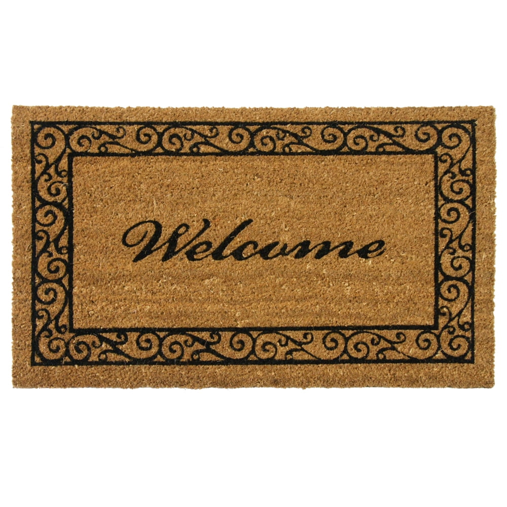 Rubber-Cal "Estate Style Welcome Doormat" Coco Coir Mats, 18 x 30-Inch ...