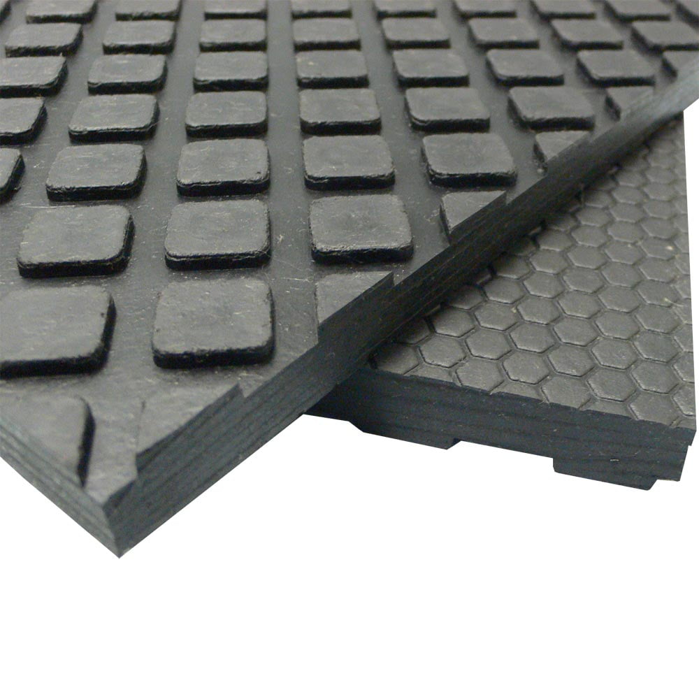Rubber-Cal Large Maxx-Tuff Thick Diamond Rubber Mat - Heavy Duty Floor ...