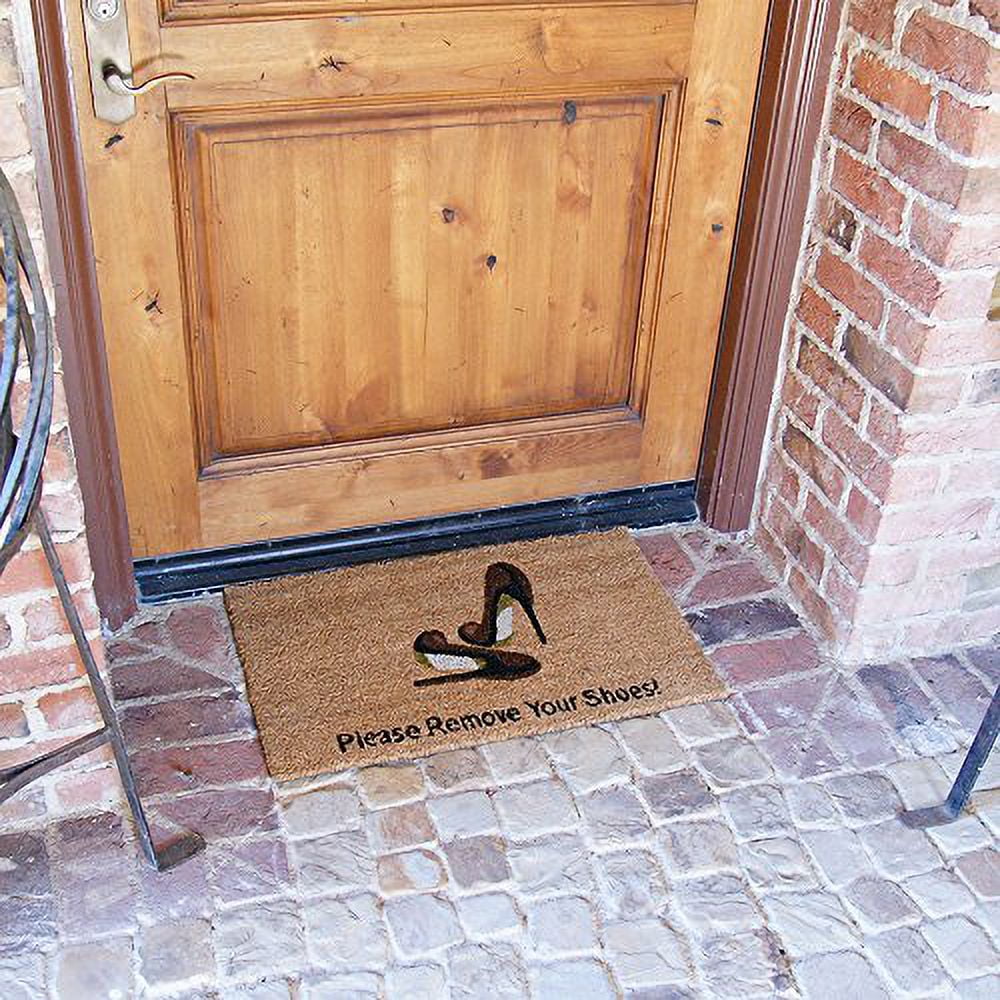 Rubber-Cal "Welcome & Please Remove Your Shoes Decorative Welcome Mats ...