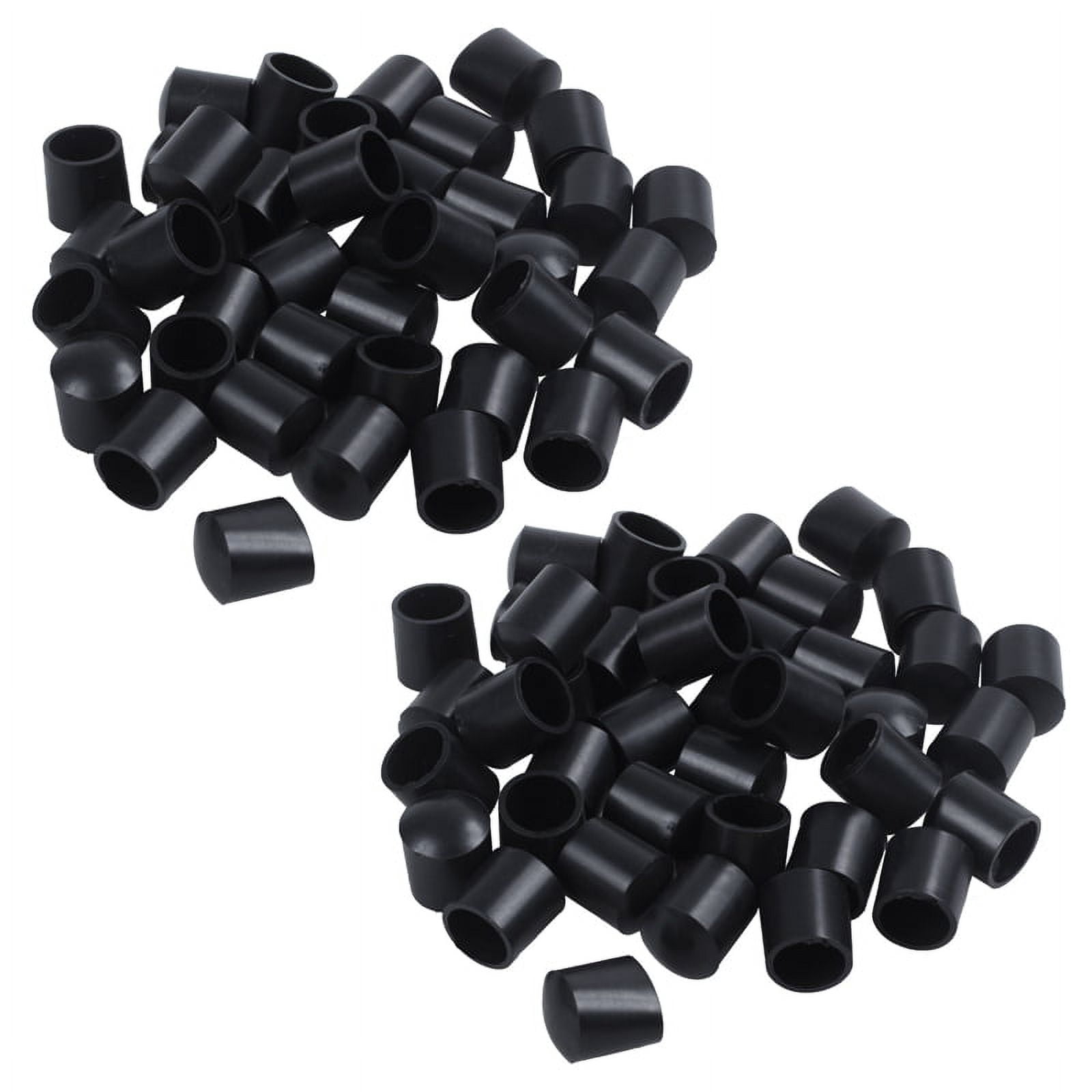 Rubber Caps 80-Piece Black Tube Ends 10mm Round - Walmart.com