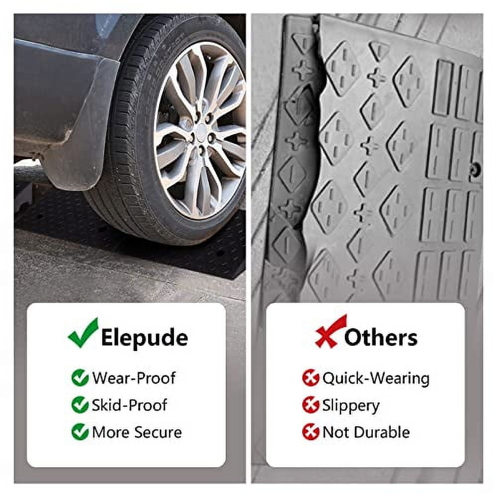 Rubber Car Curb Ramps 2PCS, 6" Rise Threshold ramps Set for doorways ...