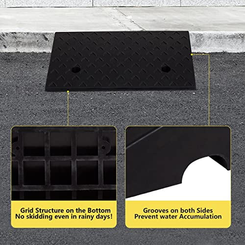 Rubber Car Curb Ramps 2PCS , 6" Rise Threshold ramps Set for doorways ...