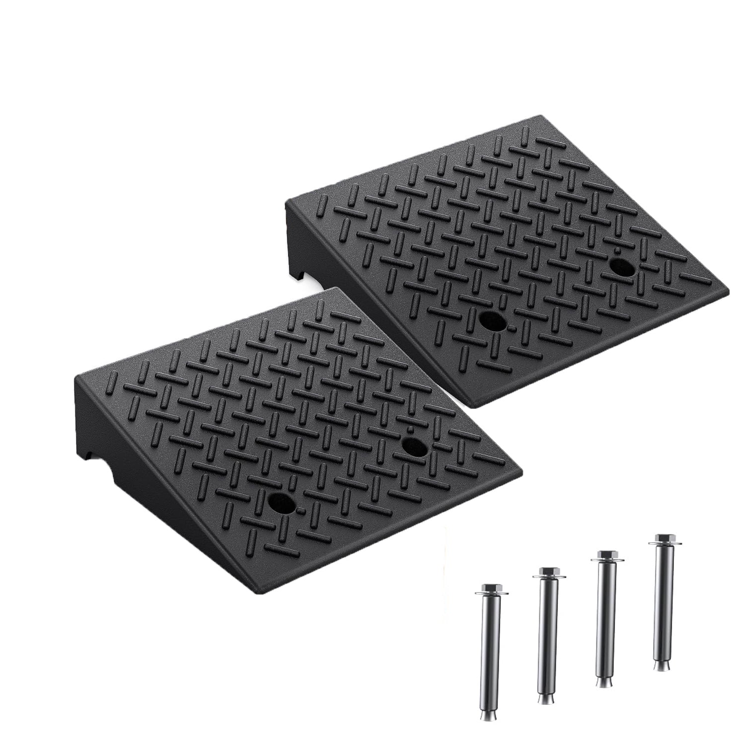Rubber Car Curb Ramps, 5" Rise Height Heavy Duty Rubber Threshold Ramp ...