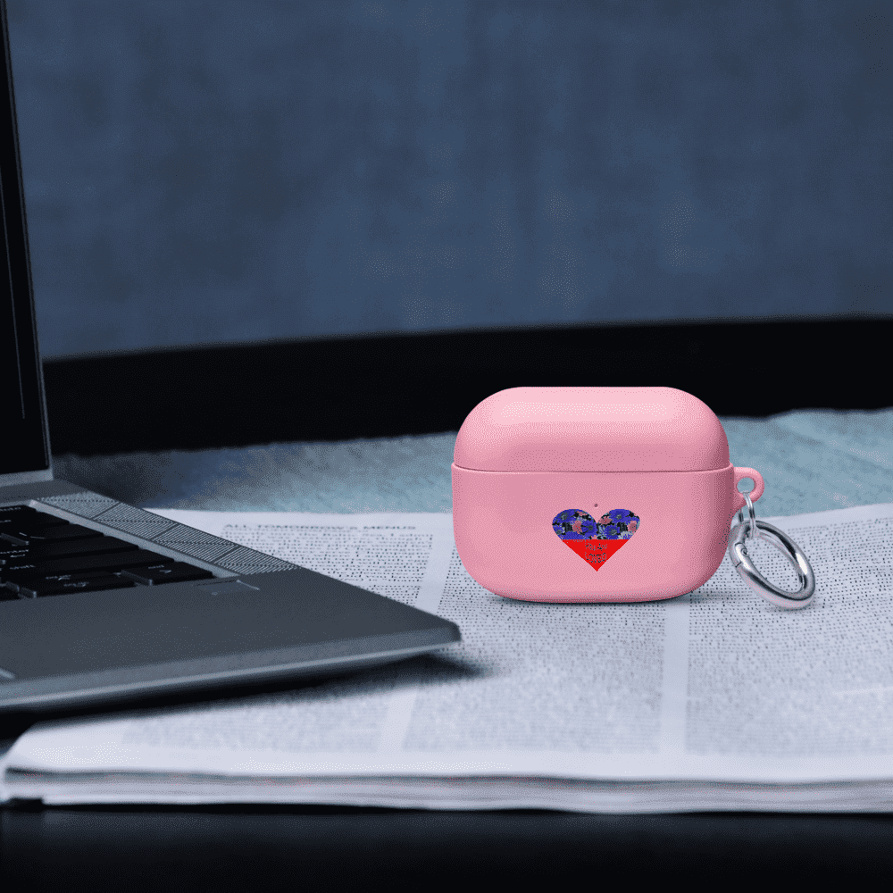Rubber Case for AirPods® with a powerful message "You Are Loved!" (Pink ...