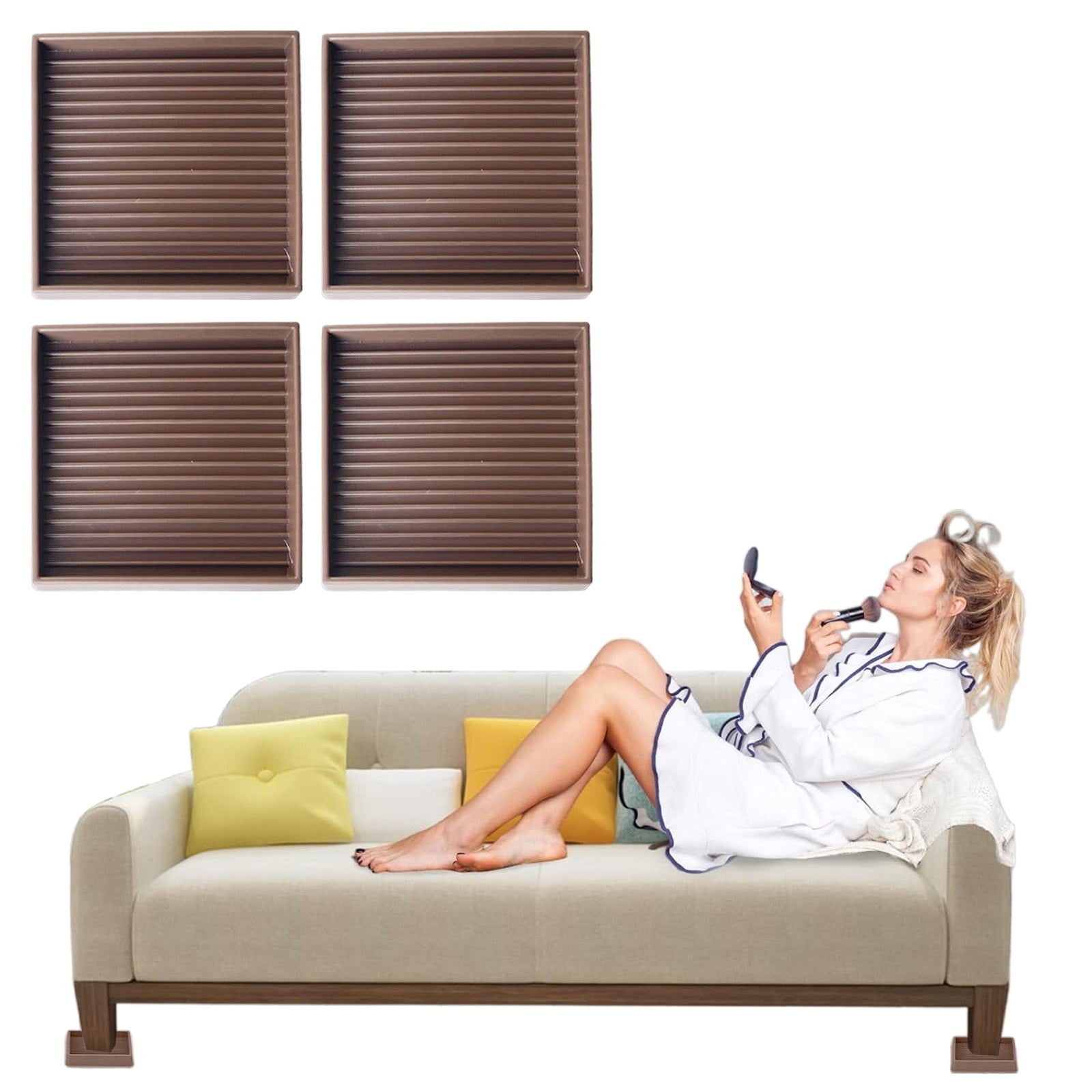 Rubber Caster Cups, Bed Stoppers To Prevent Sliding, Keep Furniture ...