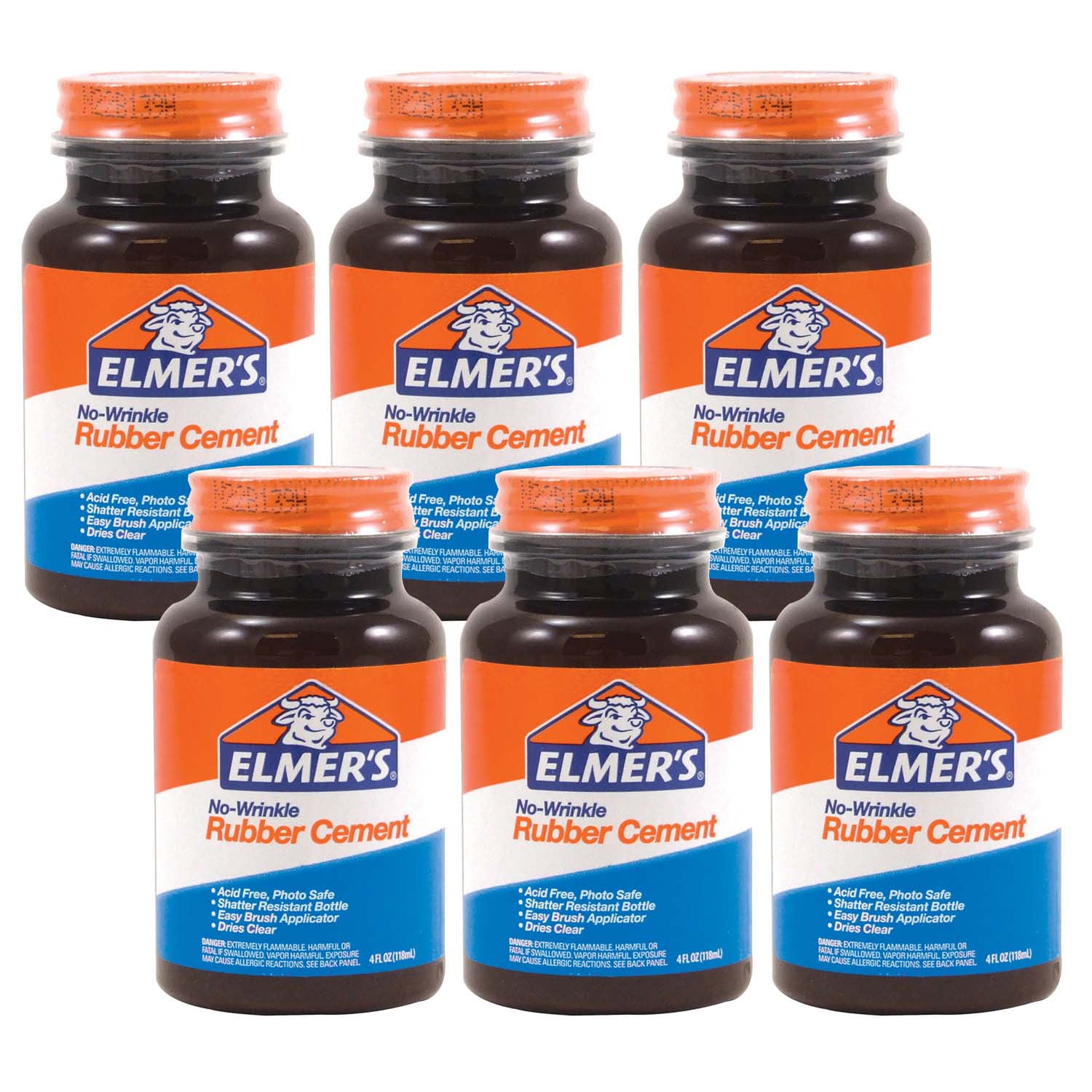 Elmer's Rubber Cement, 4 oz w/Applicator, Pack of 6 - Walmart.com