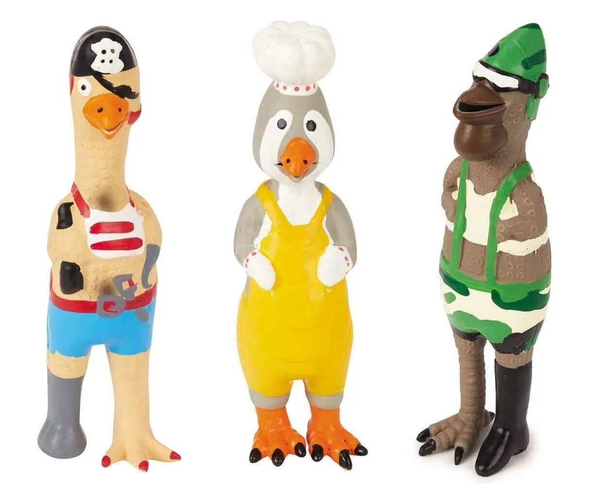 Rubber Chickens for Dogs Cute Character Play Toys that Squawk 9" Latex ...