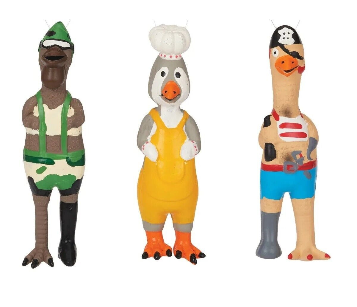 Rubber Chickens for Dogs Cute Character Play Toys that Squawk 9" Latex ...