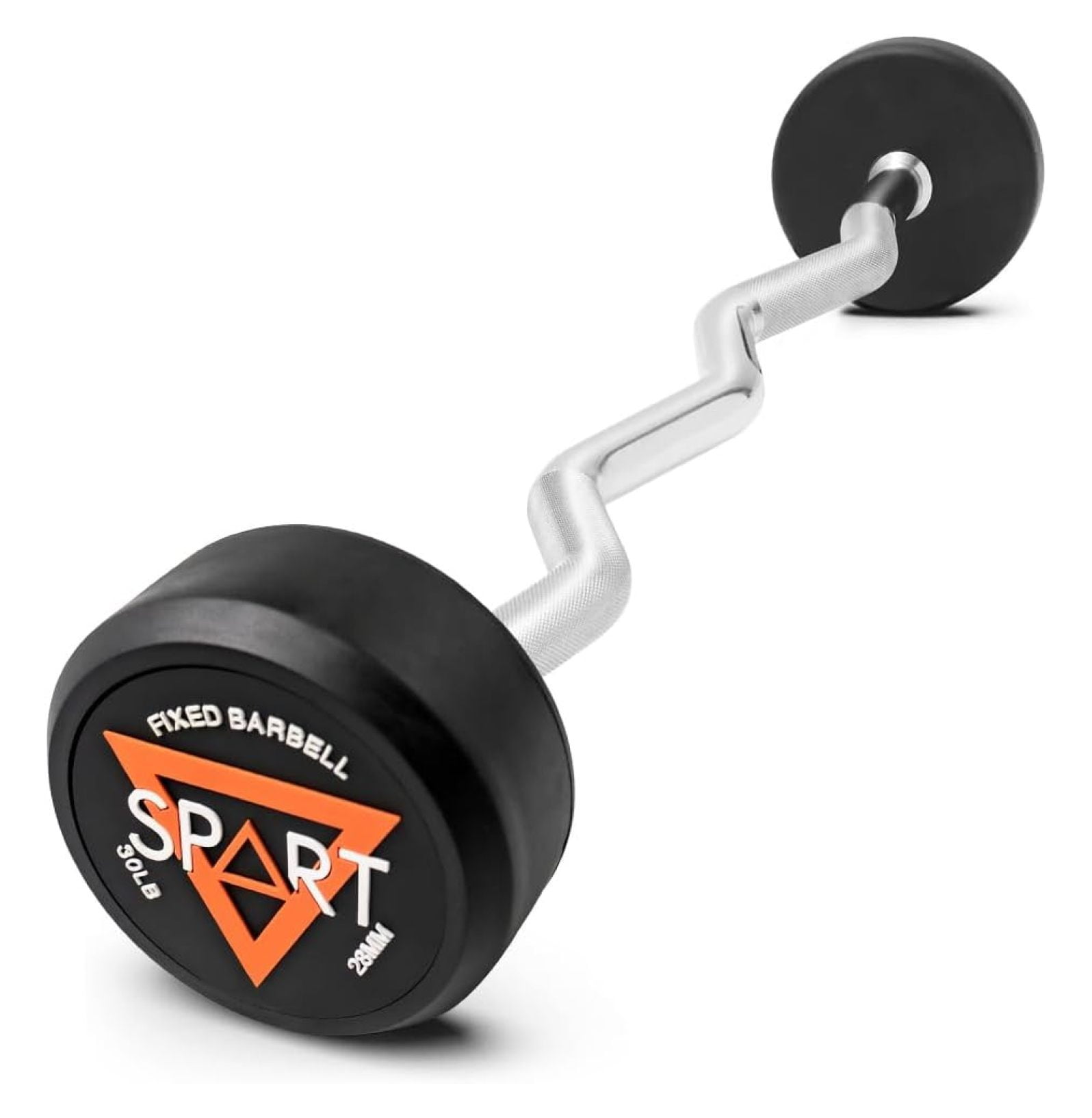 Rubber Coated Fixed Barbell, Pre-Loaded Weights EZ Solid Steel Barbells ...