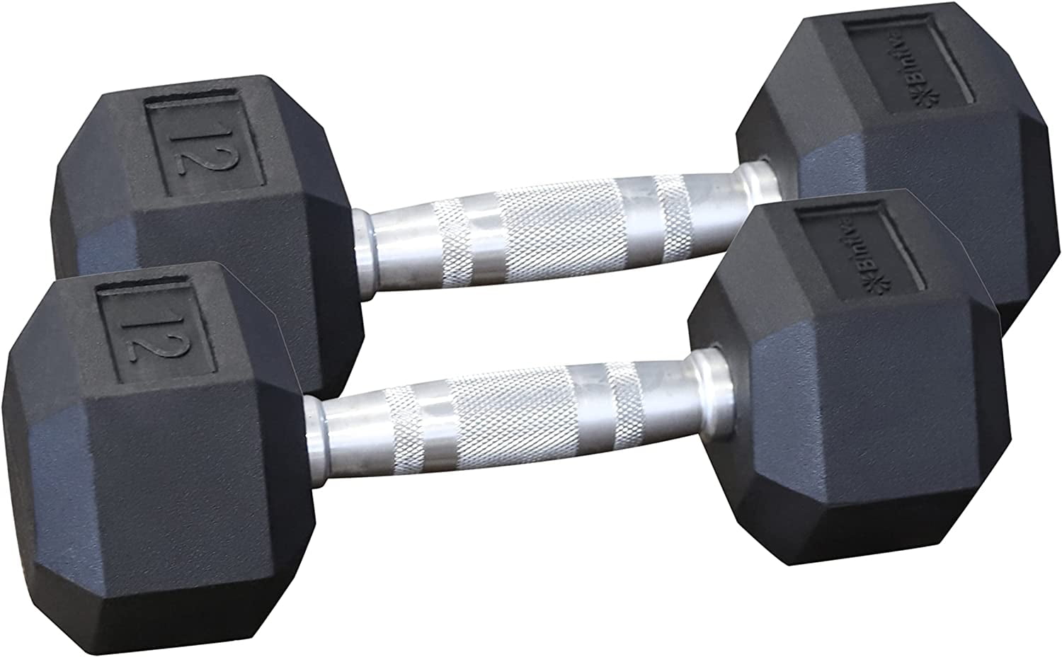 Rubber Coated Hexagon Dumbbells - Pairs - Encased Hand Weights for Men ...