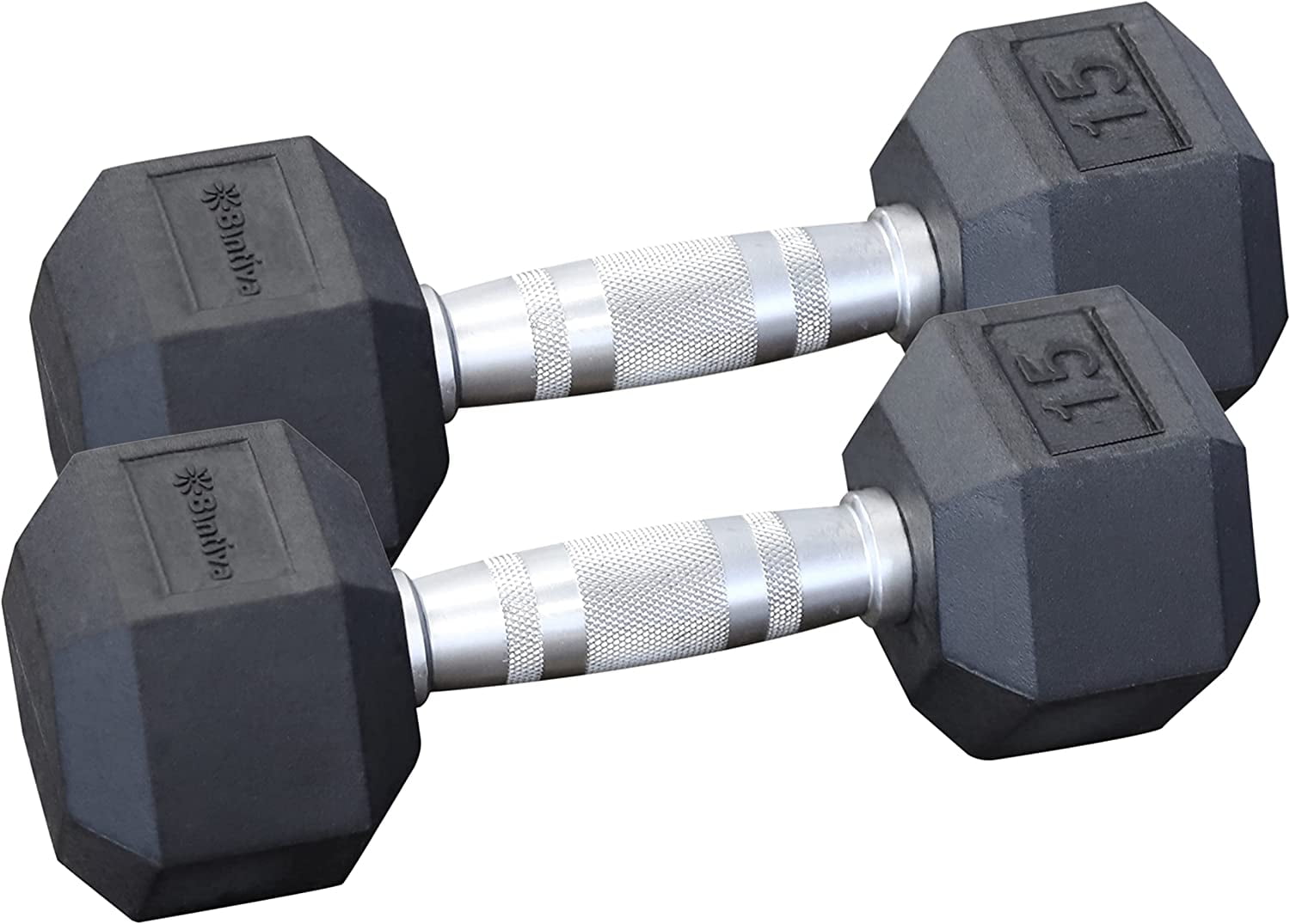 Rubber Coated Hexagon Dumbbells - Pairs - Encased Hand Weights for Men ...